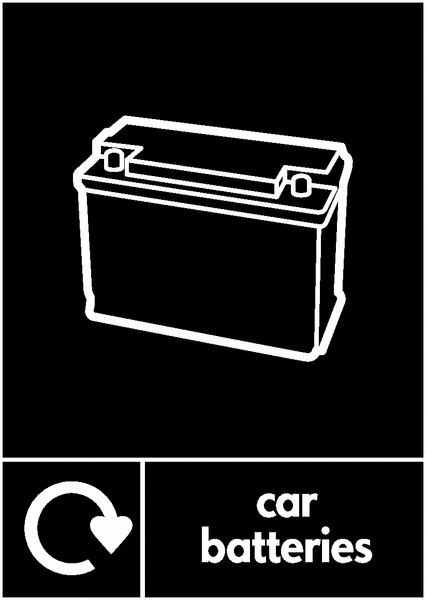 Car Batteries - WRAP Automotive Waste Recycling Signs | Seton