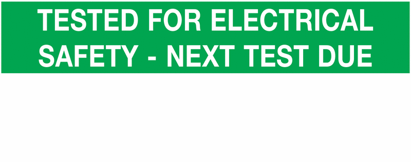 Next Test Due/Tested For Electrical Safety Labels | Seton