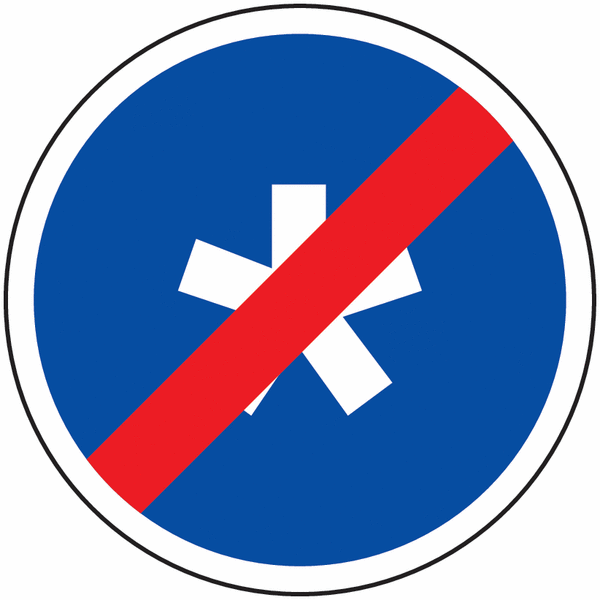 Panneau routier fin obligation personnalisée B49 | Signals