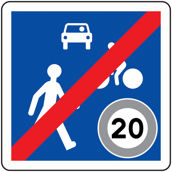 Panneau routier fin zone rencontre personnalisée B53 | Signals