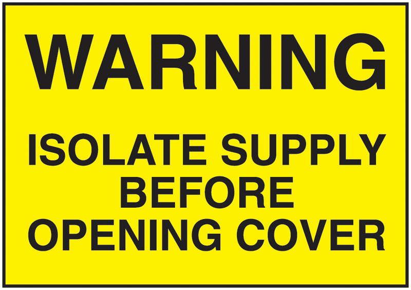 Warning Isolate Supply Before Opening Labels - 5-Pack | Seton