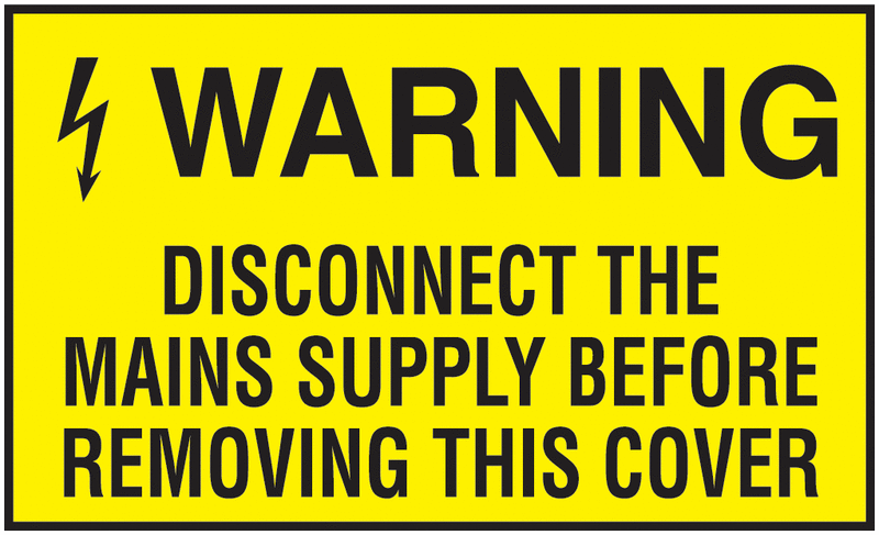 5-Pack Warning Disconnect Mains Supply Safety Labels | Seton