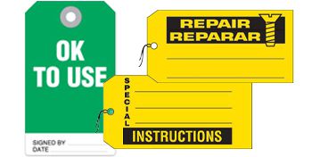 Industrial Status Tags | Equipment & Production Status Tags | Emedco