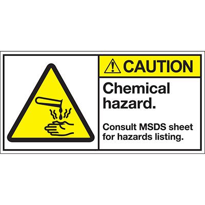 ANSI Warning Labels - Caution Chemical Hazard | Emedco | Emedco