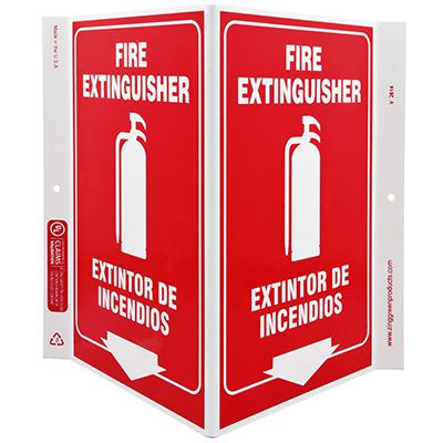 Fire Extinguisher Signs: High-Visibility Safety Location Markers | Emedco