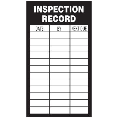 Inspection Sticker, Inspection Record & Labels | Emedco