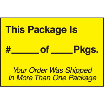 Shipping Labels - This Package Is # Of Pkgs | Emedco