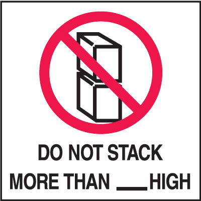 Shipping Labels - Do Not Stack More Than __ High | Emedco
