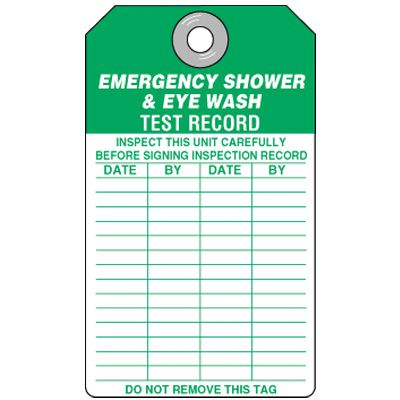 Emergency Eye Wash And Shower Inspection Tags | Emedco