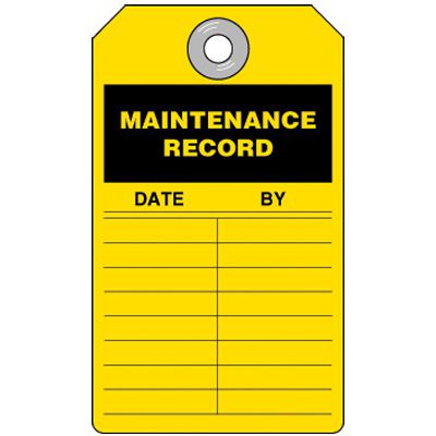 Maintenance Record Inspection Tag | Seton