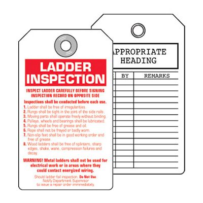 Ladder Inspection Record Checklist Double-Sided Tag | Emedco