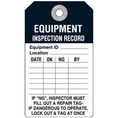 Duro-Plastic Equipment Inspection Record Tag | Emedco