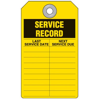 Duro-Plastic Service Record Inspection Tag | Emedco