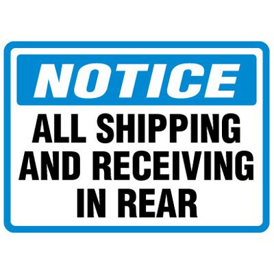 Shipping Signs, Receiving Signs, Warehouse Safety Signs | Emedco