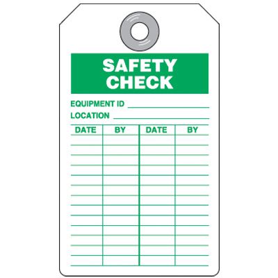Safety Check Tag, Inspection and Maintenance Tags | Emedco