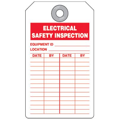 Electrical Safety Inspection Tag, Duro-Plastic & Heavy Duty Plastic ...
