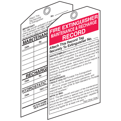 Fire Extinguisher Inspection Tags | OSHA Compliant | Seton