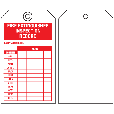 Fire Extinguisher Inspection Tags | Emedco