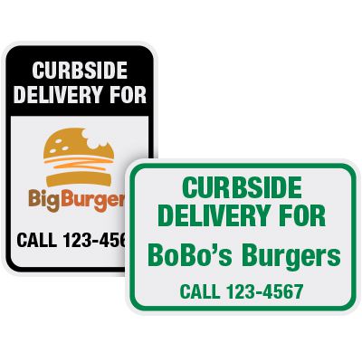 Custom Call For Curbside Delivery Signs | Emedco