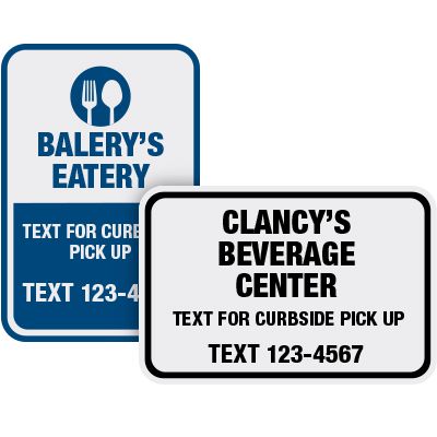 Text For Curbside Pick Up Signs | Emedco