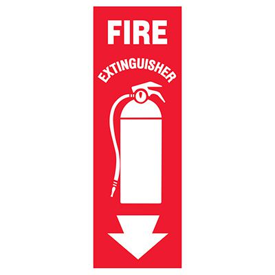 Slim-Line Fire Extinguisher Labels - Fire Extinguisher w/Graphic | Emedco