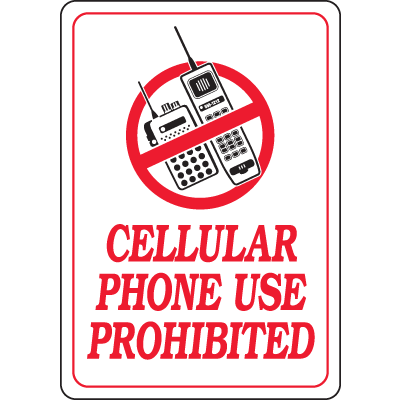 Interior Decor Security Signs - Cellular Phone Use Is Prohibited | Emedco
