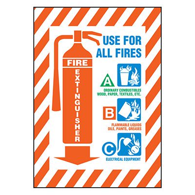 Use On All Fires - Fire Extinguisher Label | Emedco