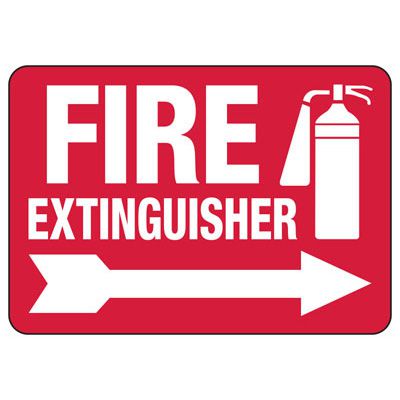 Fire Extinguisher Sign - Right Arrow | Emedco