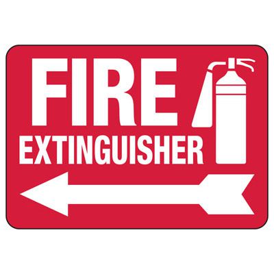 Fire Extinguisher Sign - Left Arrow | Emedco