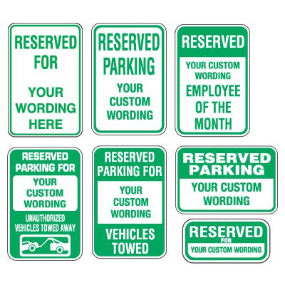 Custom parking signs store