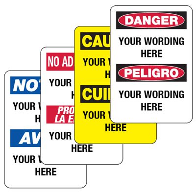 Custom Bilingual Safety Sign, Signs in Spanish and English | Emedco