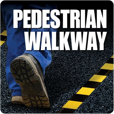 Pedestrian Walkway Floor Label | Emedco