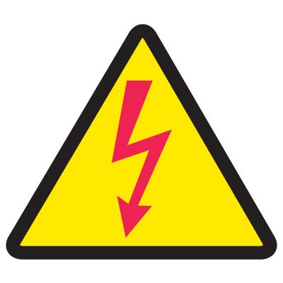 ISO Warning Symbol High Voltage Labels - Red on Yellow | Emedco
