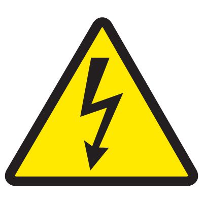 ISO Warning Symbol High Voltage Labels - Black on Yellow | Emedco