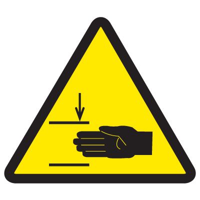 ISO Warning Symbol Labels - Mind Your Hands, Safety Labels | Emedco