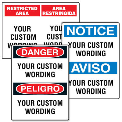 Custom English/Spanish Security Signs, Bilingual Signs | Seton