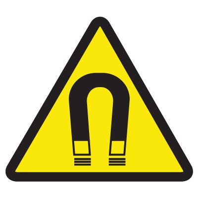 ISO Warning Symbol Labels - Strong Magnetic Field Hazard | Emedco