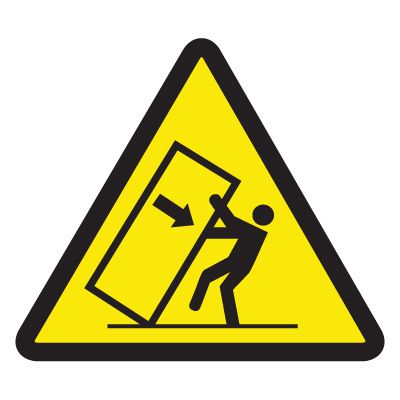 ISO Warning Symbol Labels - Tipping Hazard, Safety Labels | Emedco