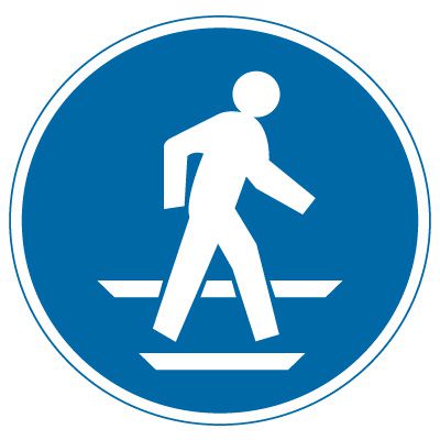 International Symbol Labels - Use Pedestrian Route, Safety Labels | Emedco