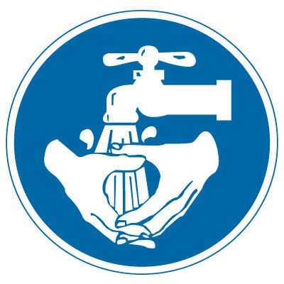 International Symbol Labels - Wash Hands, Safety Label | Emedco