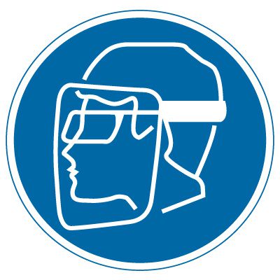 ISO Mandatory Labels - Wear Face, Shield & Eye Protection | Emedco