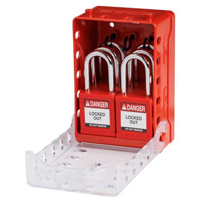 Ultra Compact Group Lockout Box with Nylon Safety Lockout Padlocks | Seton