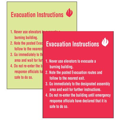 Custom Evacuation Procedure Signs | Seton