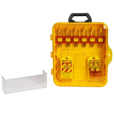 6-Lock Lockout Station with Nylon Safety Lockout Padlocks | Emedco