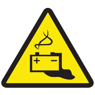 ISO Warning Symbol Labels - Battery Hazard | Seton Canada | Seton.ca