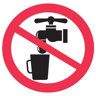 ISO Warning Symbol Labels - Not Drinking Water | Seton Canada | Seton.ca