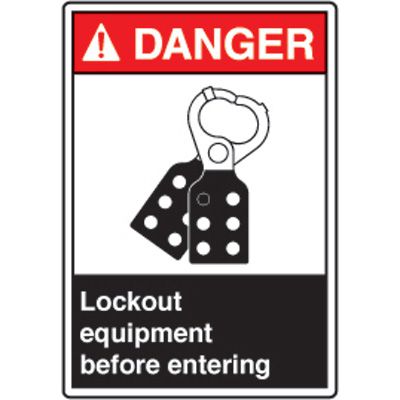 ANSI Safety Signs - Danger Lockout Equipment Before Entering|Seton ...