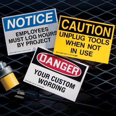 Custom OSHA Hazard Warning Labels | Emedco
