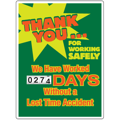 Motivational Safety Scoreboards - Thank You For Working Safely | Seton