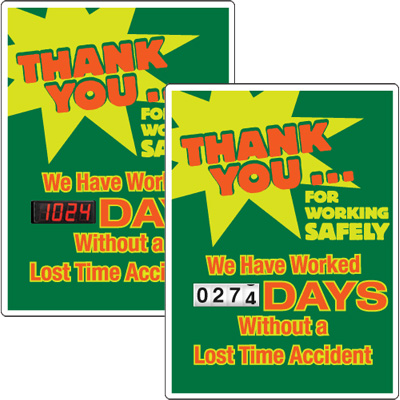 Motivational Safety Scoreboards - Thank You For Working Safely | Seton